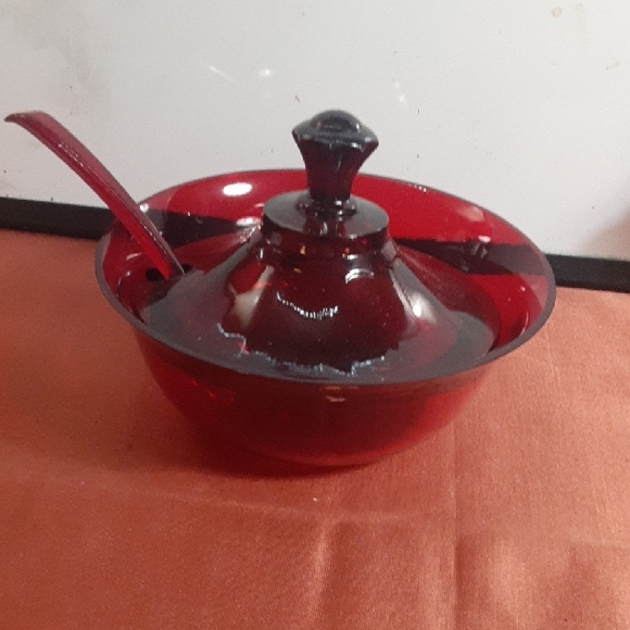 Anchor Hocking | Dining | Anchor Hocking Ruby Red Glass Condiment Dish ...